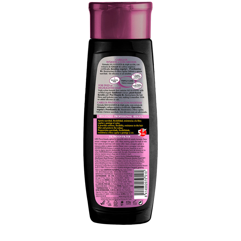 ORGANIC SALON Sulfate-Free Mask UV Color Protection Naturvital Masks ...