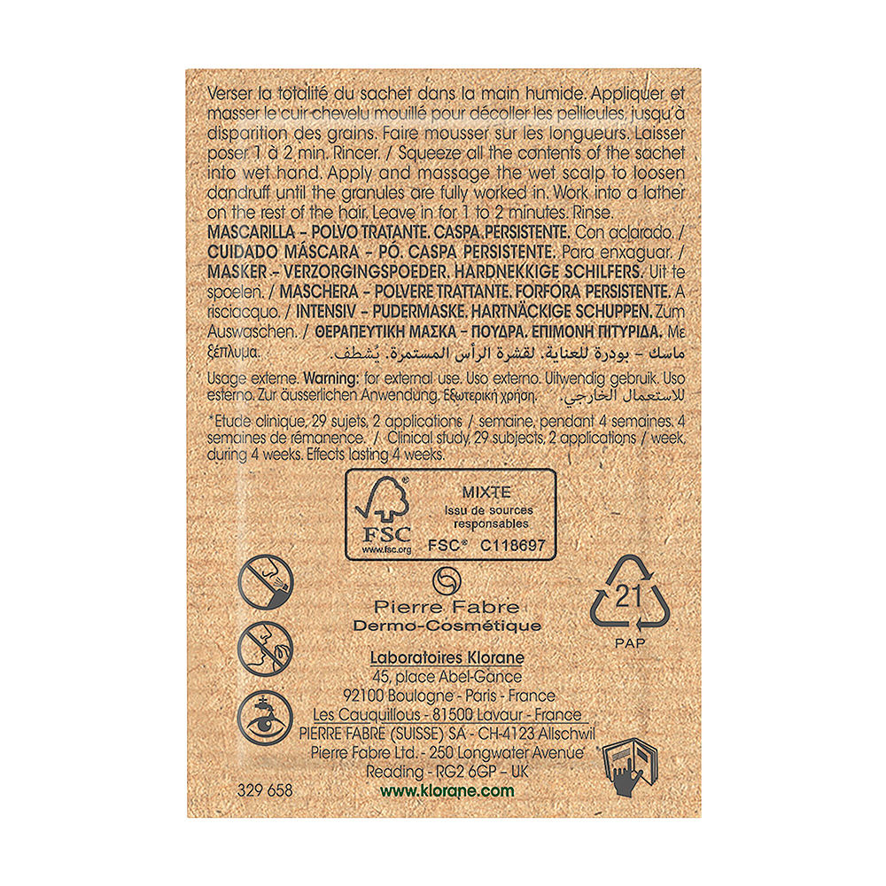 GALANGA MASK in powder treatment with galangal Klorane Anti-dandruff ...