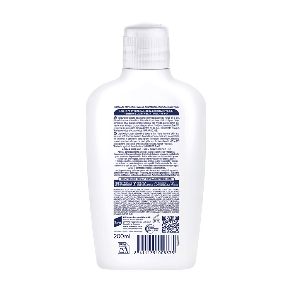ECRAN SUNNIQUE SENSITIVE protective milk SPF 50+ Sunscreen Ecran ...
