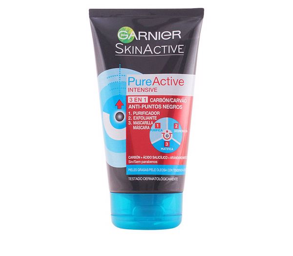 PURE ACTIVE 3 en 1 carbon intensive gel puntos negros Gels and Soaps Garnier Perfumes Club